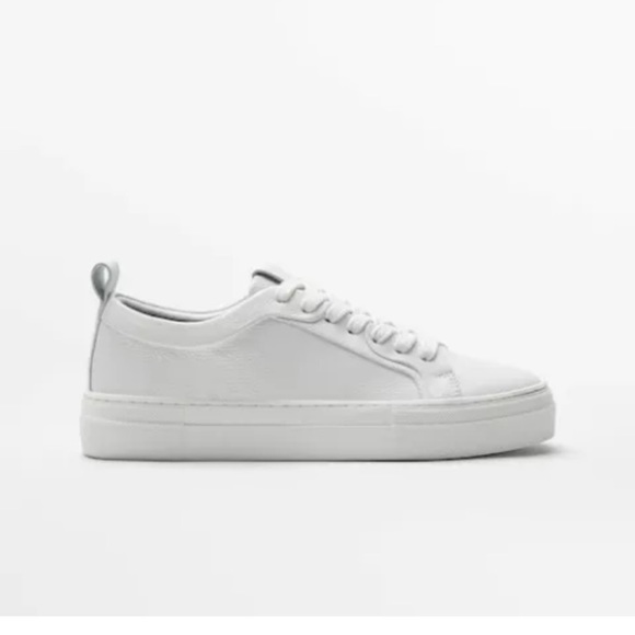 Massimo Dutti | Shoes | Nwt Massimo Dutti White Leather Trainerslow Top ...